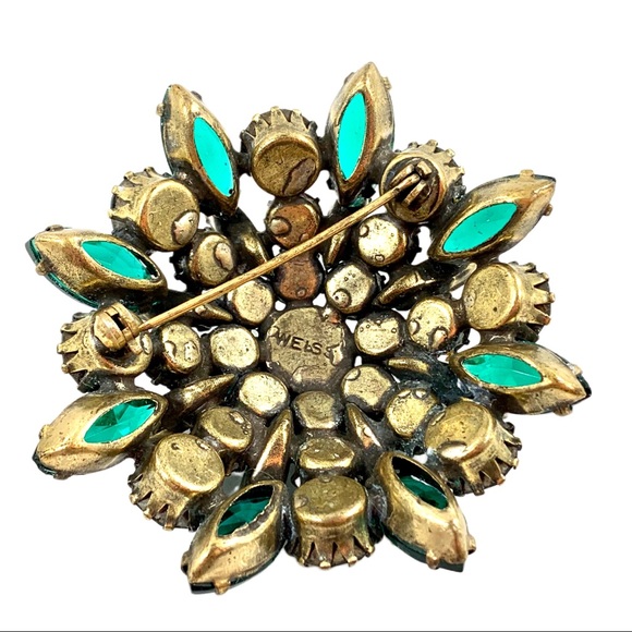 Albert Weiss | Jewelry | Weiss Multi Green Rhinestone Navette Domed ...